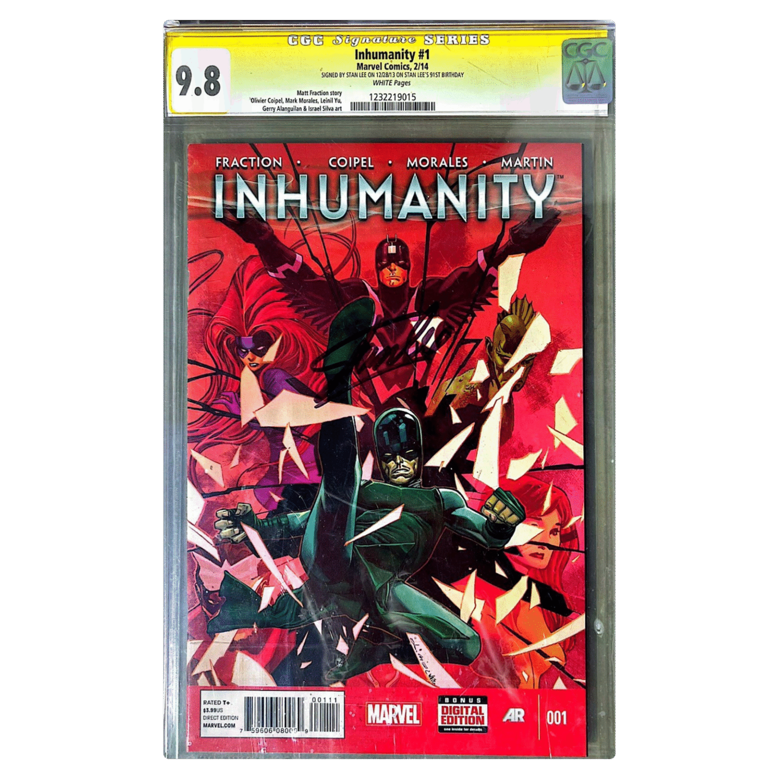 Inhumanity Marvel Comics #1 – CGC 9.8 | Signed by Stan Lee on His 91st ...